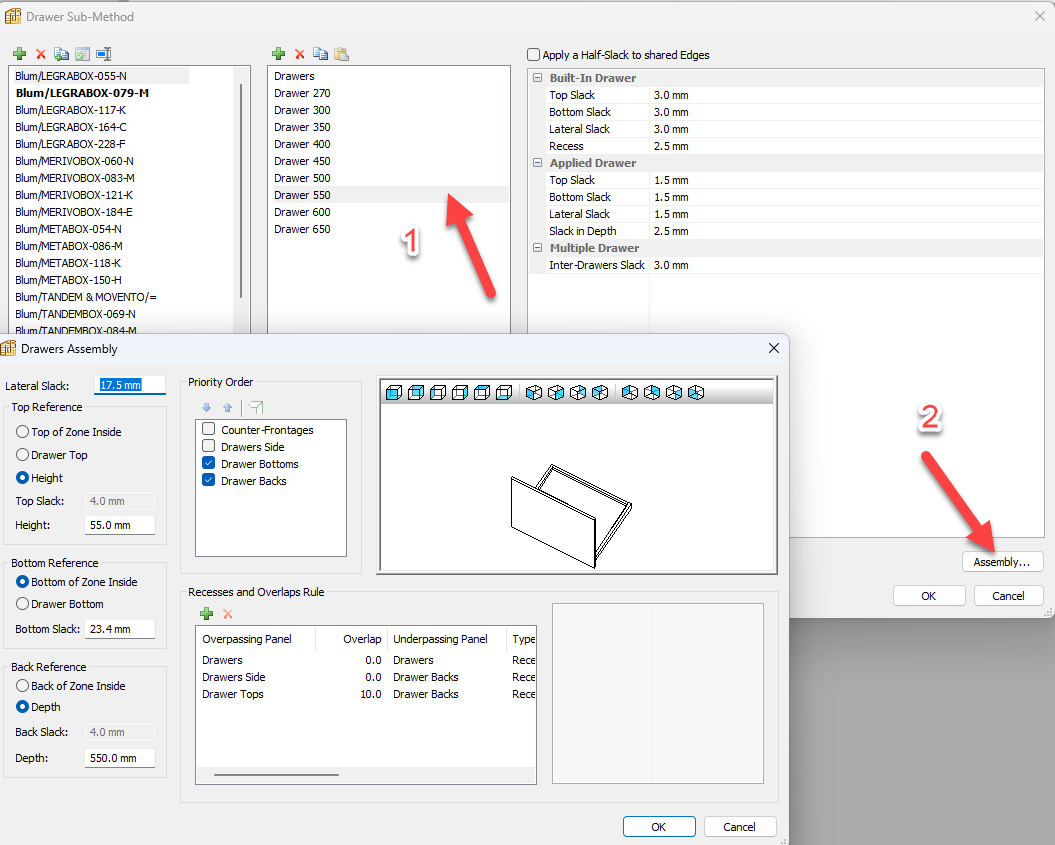 Drawer assembly greyed out | Forum | WOOD DESIGNER