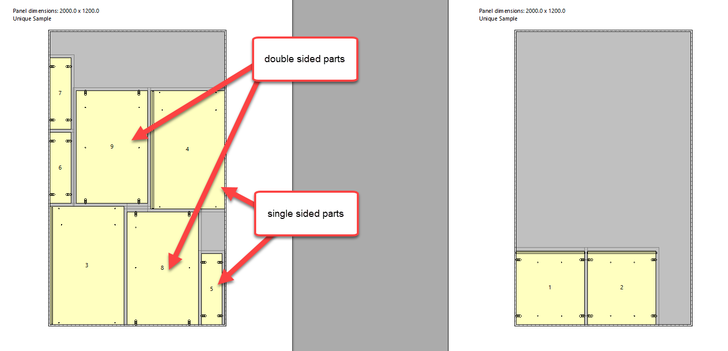 PolyBoard and OptiNest nested manufacturing with doubled sided ...