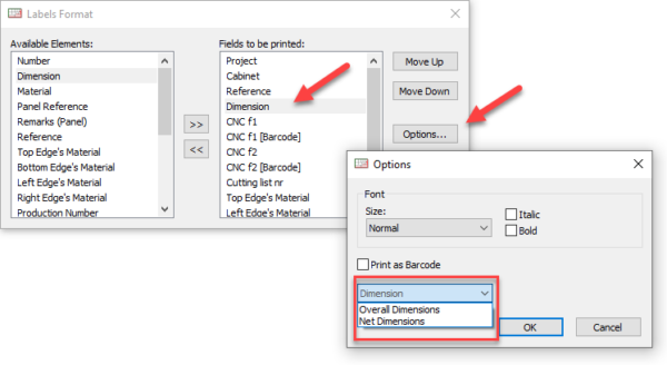 Net versus overall dimensions in OptiCut | WOOD DESIGNER